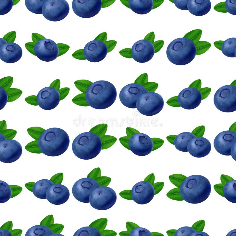 Seamless Blueberries Pattern. 3d Realistic Vector Berries Stock Vector ...