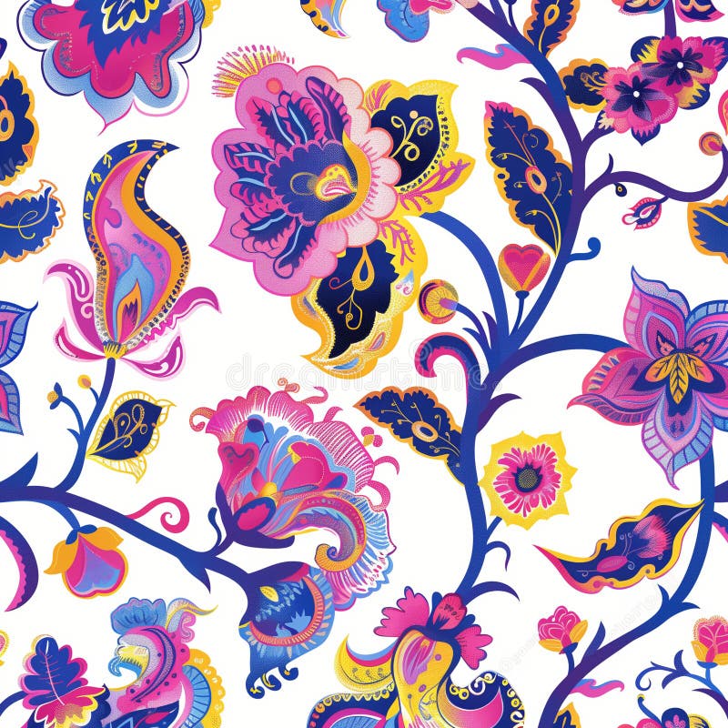 Seamless Boho Style Pattern Stock Illustration - Illustration of ...