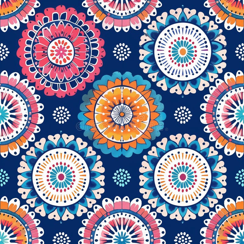 Seamless Boho Style Pattern Stock Illustration - Illustration of fabric ...