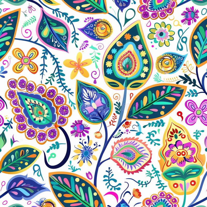 Seamless Boho Style Pattern Stock Illustration - Illustration of repeat ...