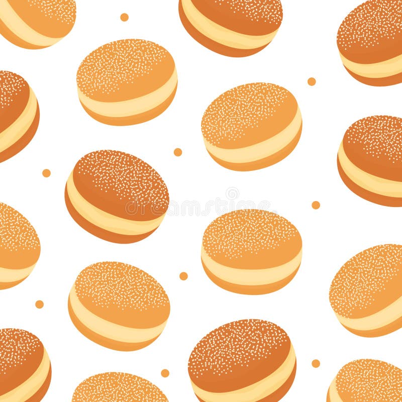 Seamless Bomboloni Donut Pattern for Creative Branding Stock Vector ...