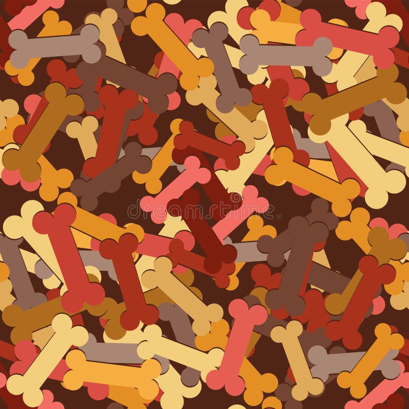 Seamless Bone Pattern Silhouette in Different Colors on a Brown ...