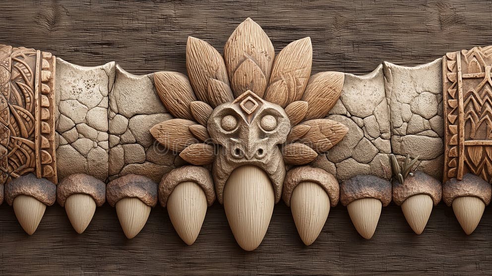 Seamless Bone-plated Armor Pattern with Tribal Engravings and ...