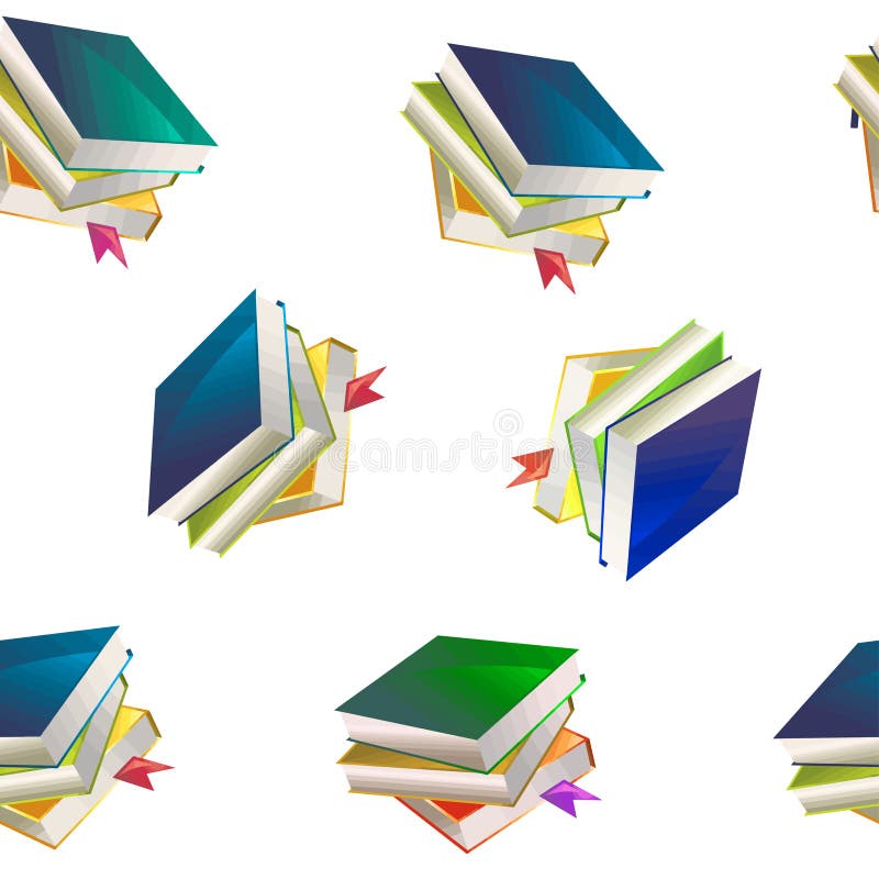 Seamless Book Pattern Background Wallpaper Stock Vector - Illustration ...