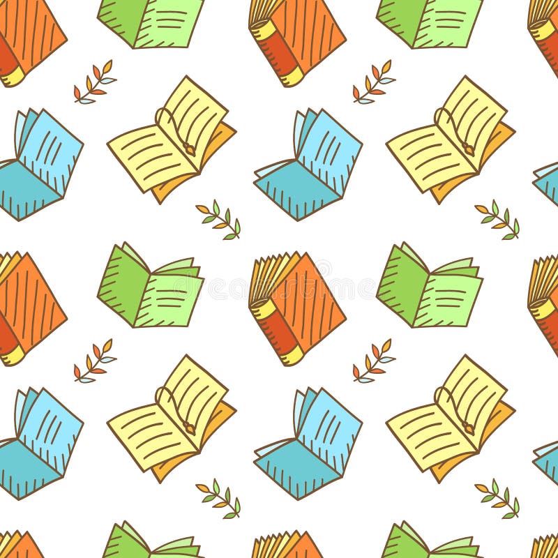 Seamless Book Pattern / Background Wallpaper Stock Vector ...