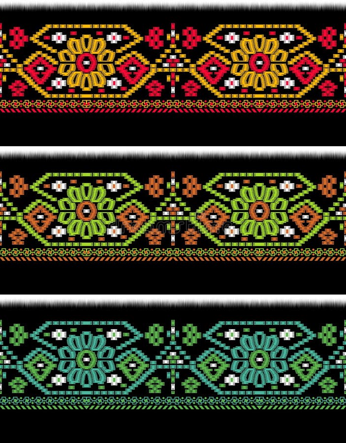 Seamless Batik Design Border Background Stock Illustration ...