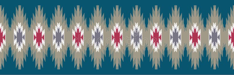 Seamless Border Batik Design Blue Background Stock Illustration ...