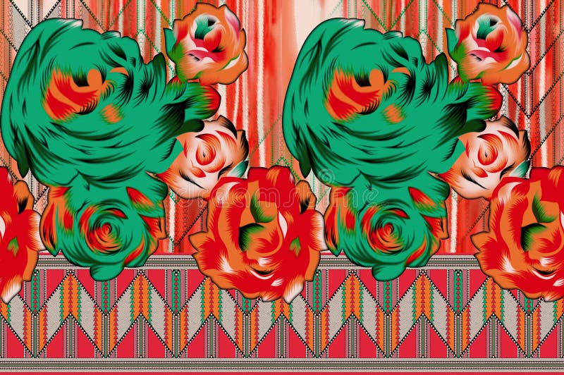 Seamless Border with Decorative Ethnic Elements. Moroccan Style. Pink ...