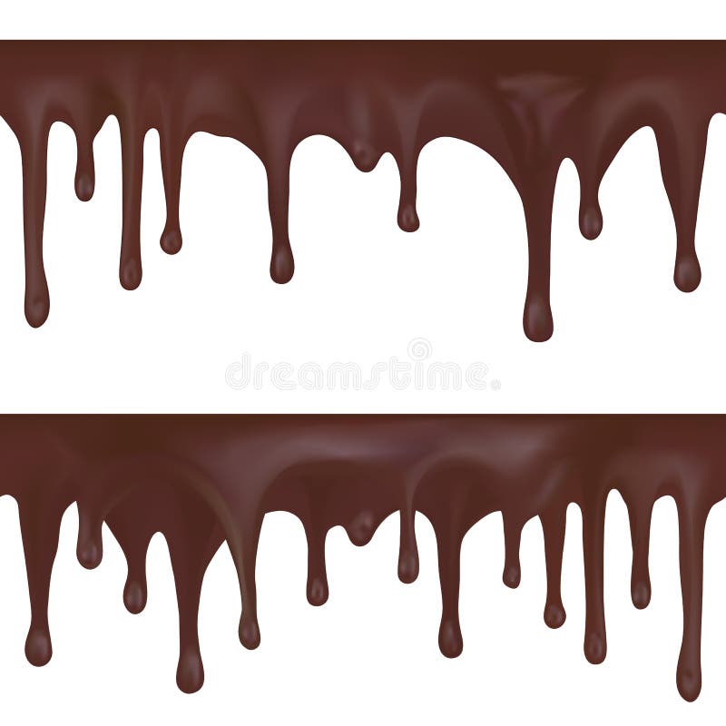 Seamless Border of Dripping Melted Chocolate, Dropping Liquid Cocoa ...