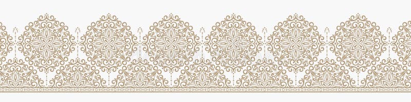 Seamless Border in Eastern Style. Ornamental Lace Pattern for Wedding ...