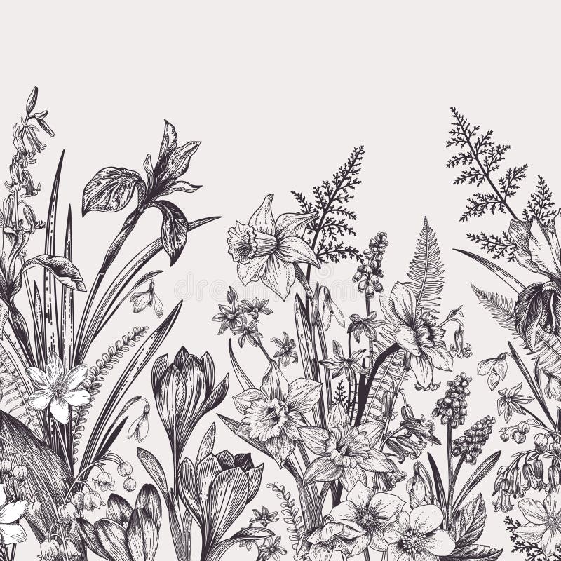 Spring Black White Stock Illustrations – 418,153 Spring Black White ...