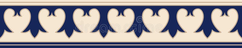 Seamless Border in Heart Shape. Vintage Style Pattern Stock Vector ...