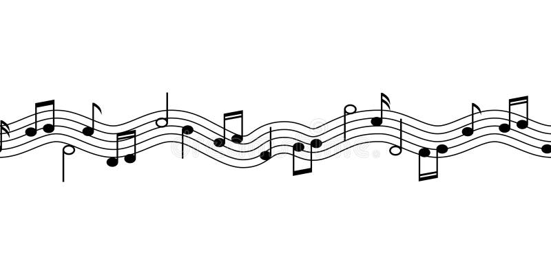 Seamless Border with Musical Notes. Stock Vector - Illustration of ...