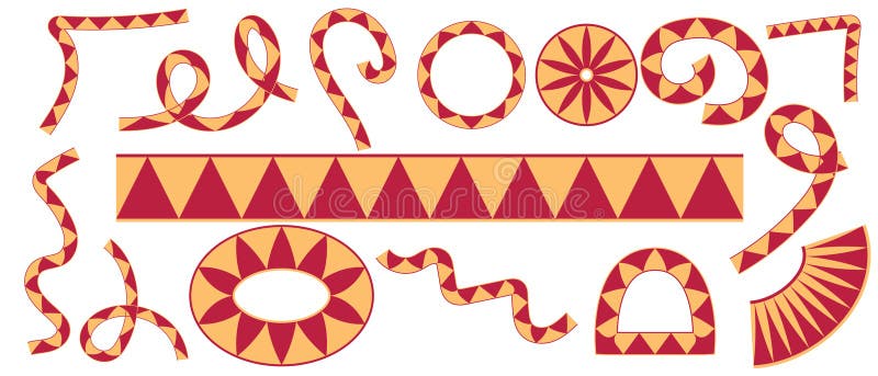 Seamless Border with Object Brush Stock Illustration - Illustration of ...