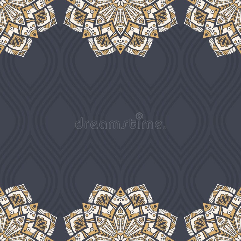 Seamless Border Pattern with Mandalas. Mandala Seamless Vector Pattern ...
