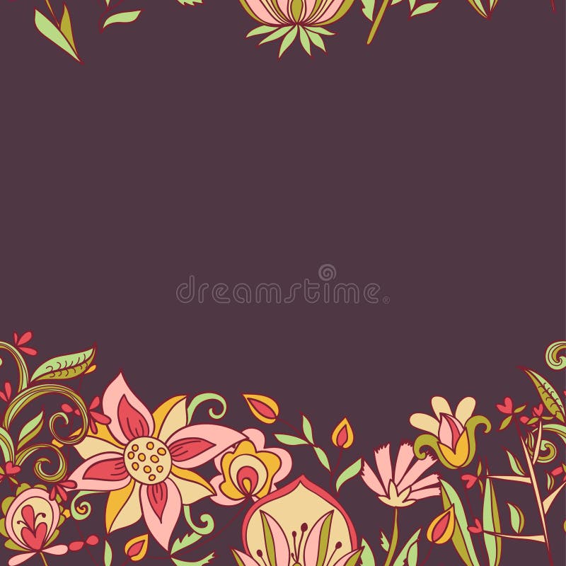 Seamless Border Texture with Flowers Stock Vector - Illustration of ...