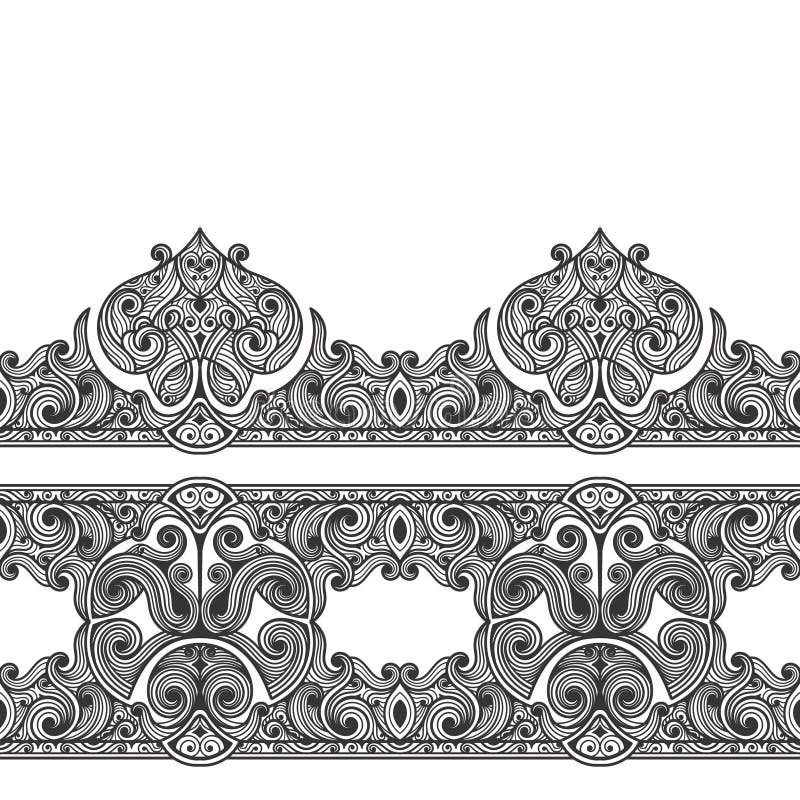 Seamless border texture. stock vector. Illustration of hinduism - 117022941