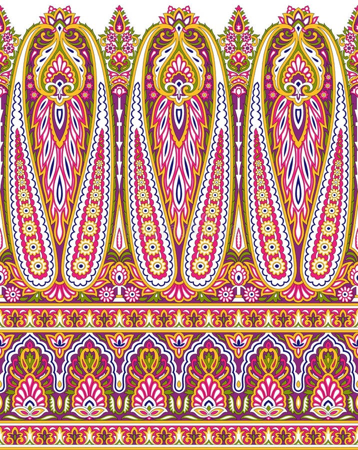 Seamless Border with Traditional Asian Design Elements Stock ...