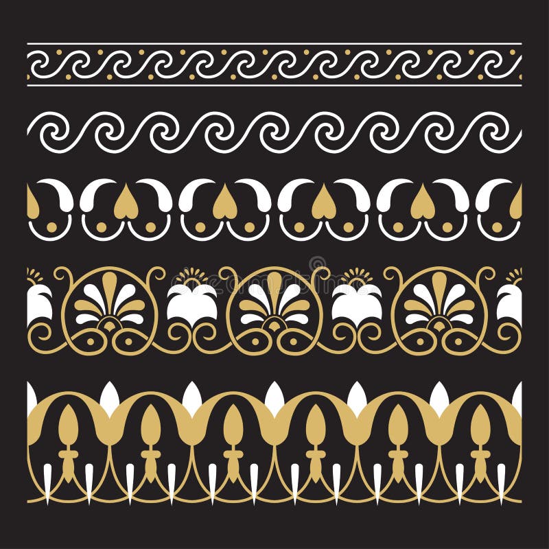 Seamless borders stock vector. Illustration of vintage - 254419431