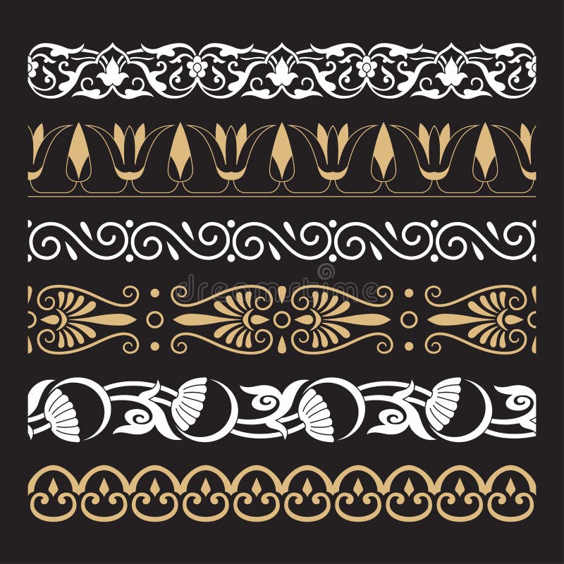 Seamless borders stock vector. Illustration of style - 254419441