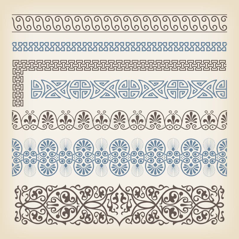 Seamless borders stock vector. Illustration of collection - 254419466