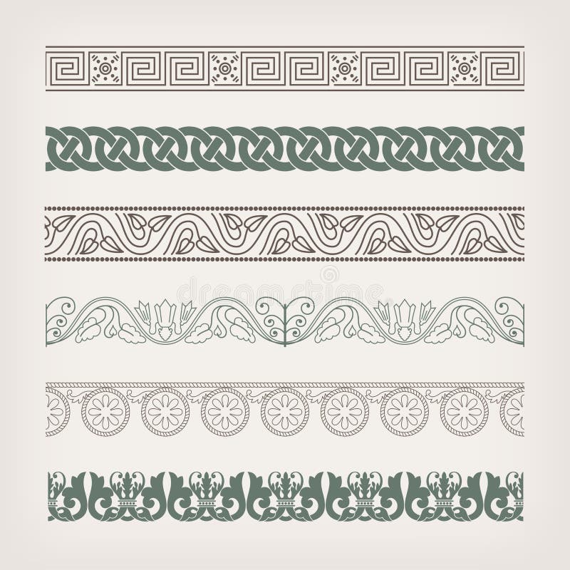 Seamless borders stock vector. Illustration of decoration - 255219070