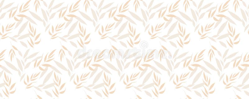Seamless Botanical Leaf Pattern Terracotta and Beige Elegant Background Stock Illustration ...