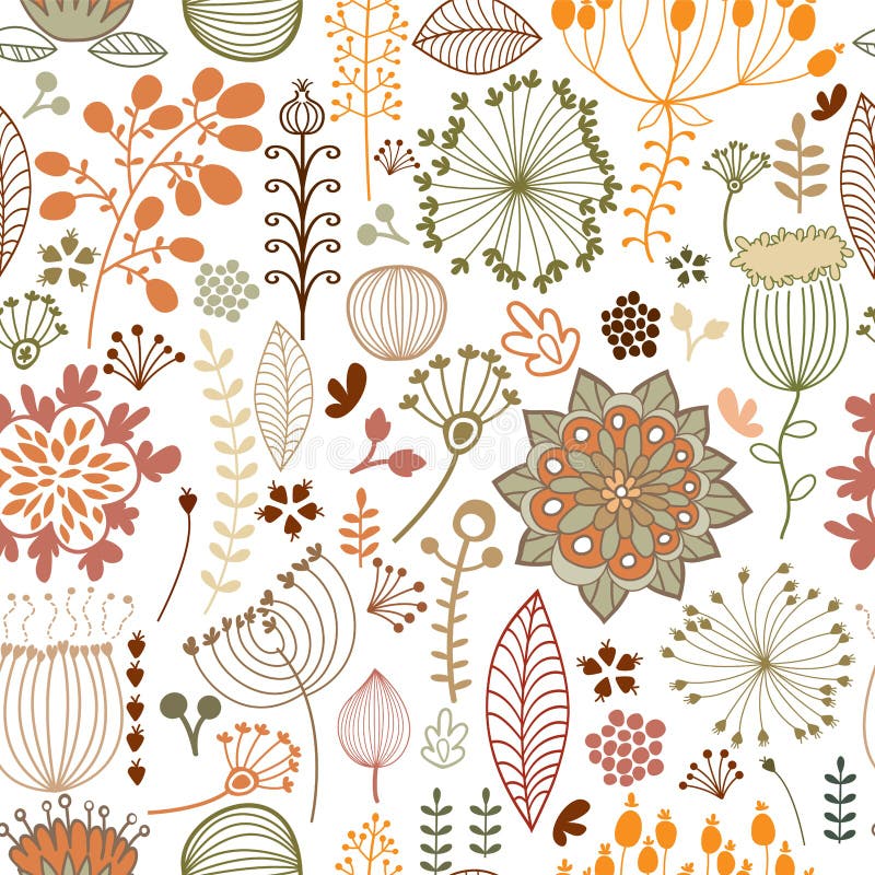 Seamless botanical pattern stock vector. Illustration of pattern - 16365560
