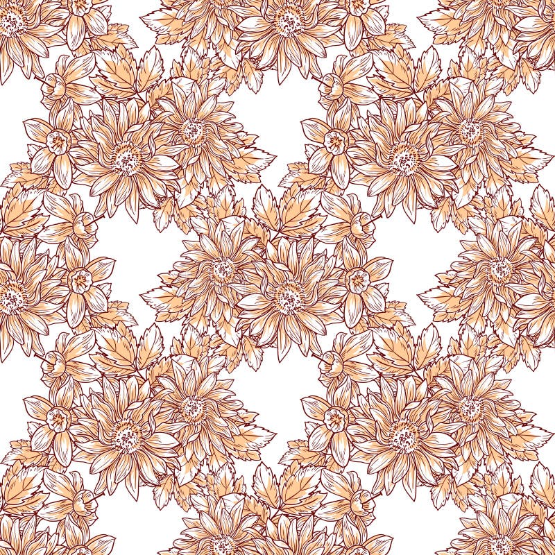 Seamless botanical pattern stock illustration. Illustration of pattern ...