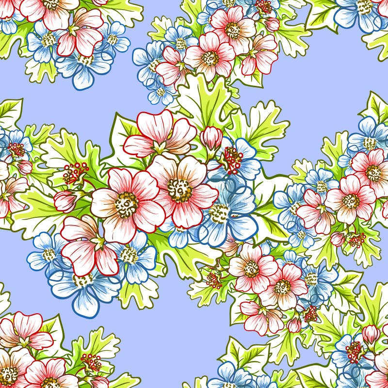 Seamless botanical pattern stock illustration. Illustration of elegant ...