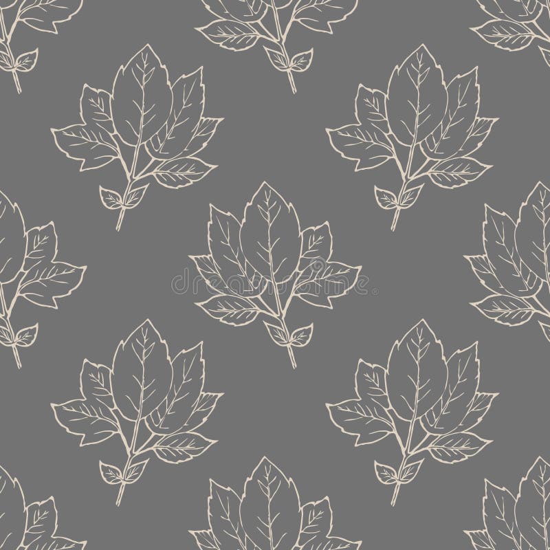 Seamless Botanical Pattern for Fabrics. Leaves Stock Illustration - Illustration of decor, print ...