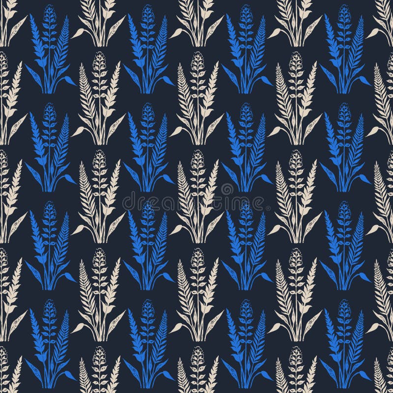 Seamless Botanical Pattern for Fabrics. for Use in Graphics Stock ...