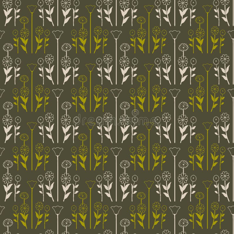 Seamless Botanical Pattern for Fabrics. for Use in Graphics Stock ...