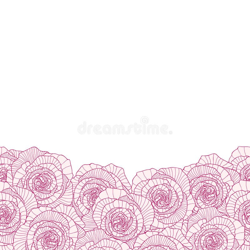 Seamless Bottom Border Made of Rose Flowers Stock Vector - Illustration ...