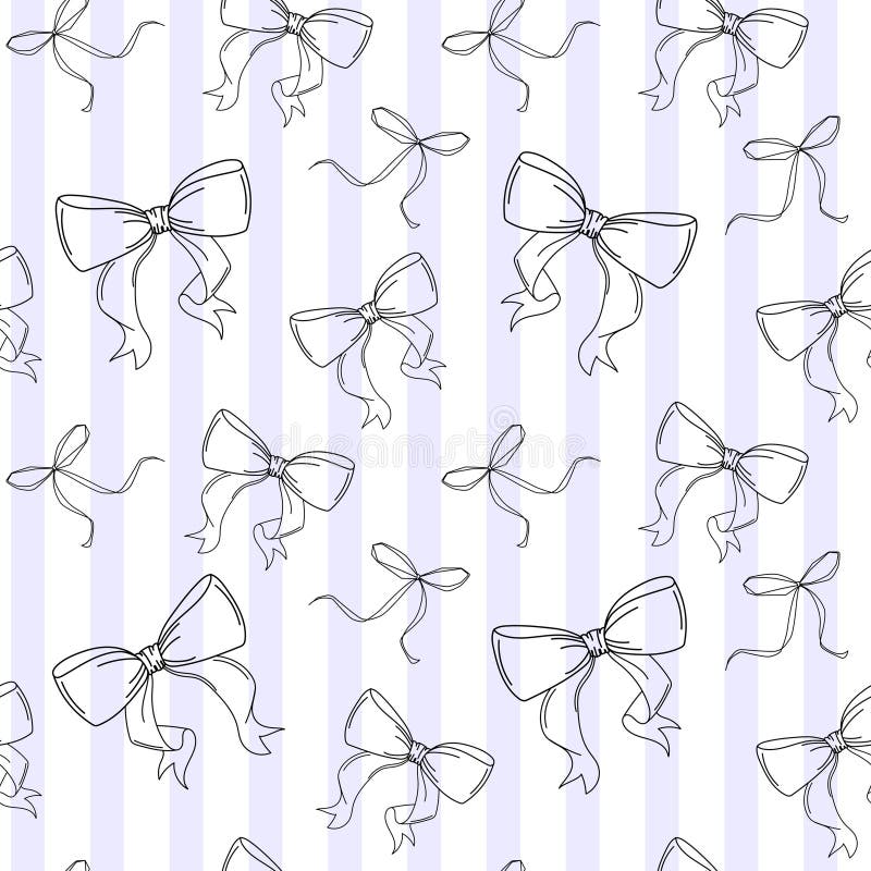 Seamless Bow Pattern on Light Striped Background.vector Illustration ...