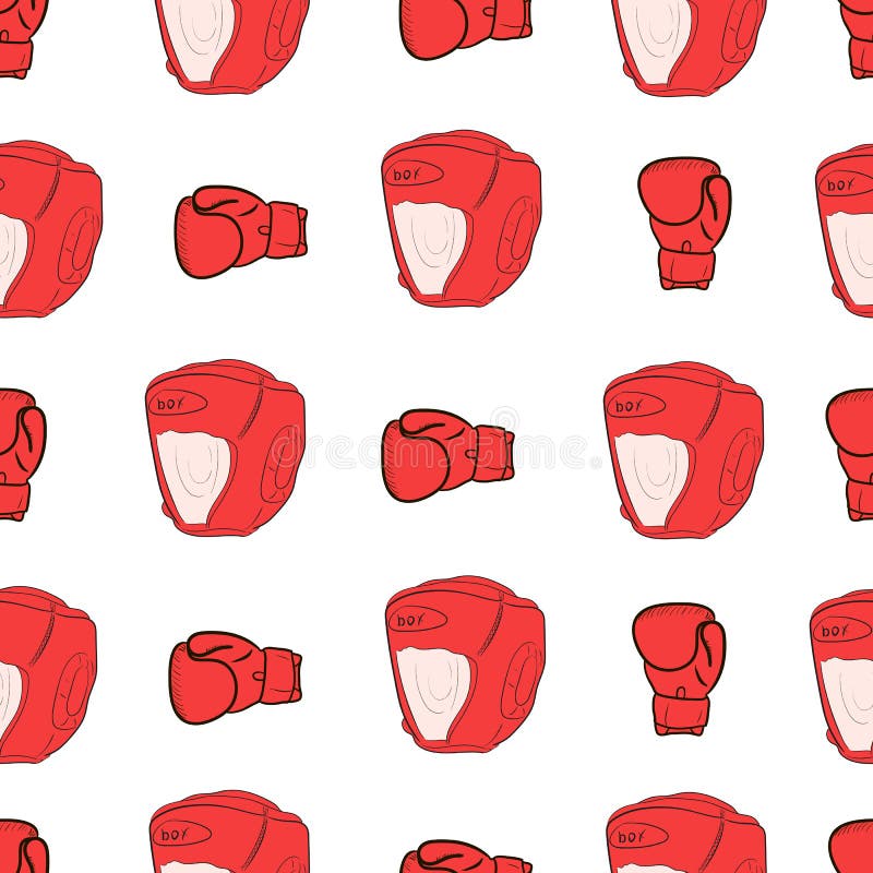 Seamless boxing attributes stock vector. Illustration of element - 67151270