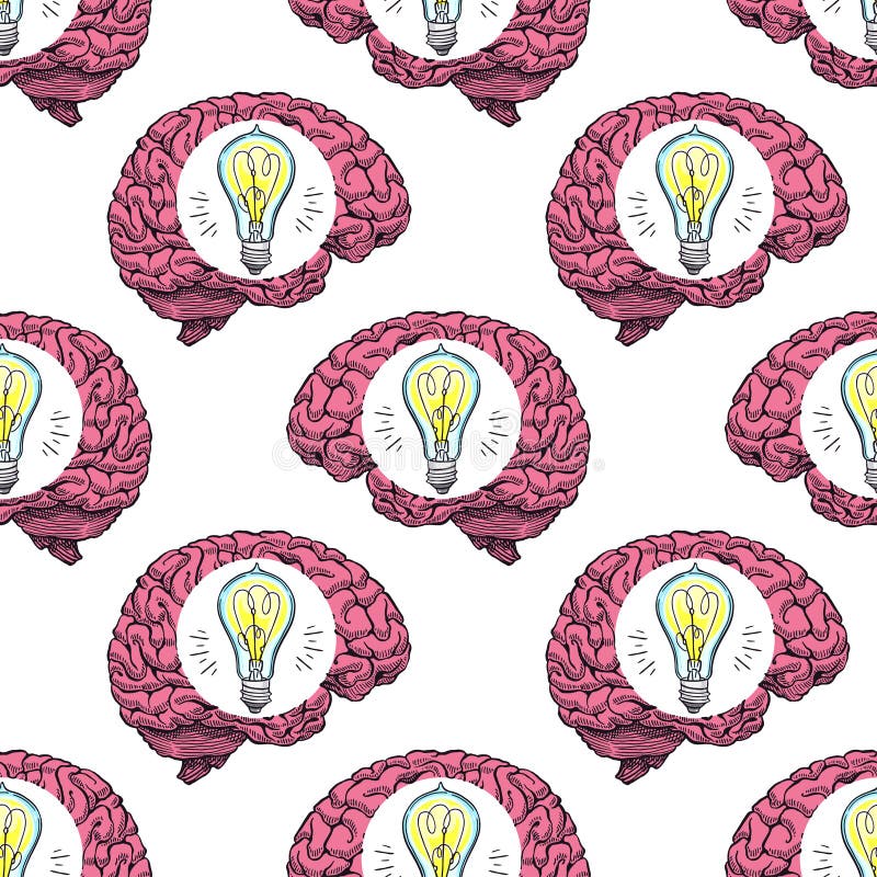 Seamless brain pattern stock vector. Illustration of creative - 88525607