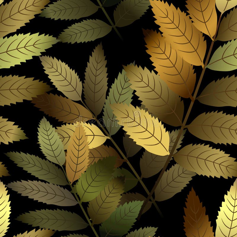 Seamless branch pattern stock vector. Illustration of black - 38889476