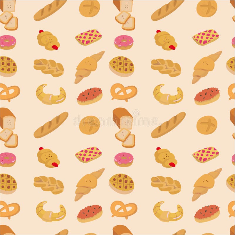 Seamless bread pattern stock vector. Illustration of element - 18090778