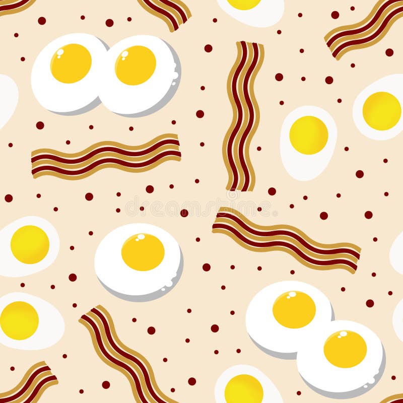 Seamless Breakfast Pattern stock illustration. Illustration of bacon ...