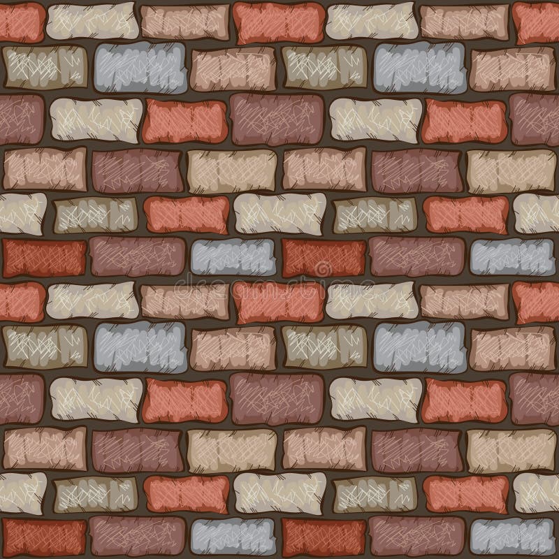 Seamless Texture Cartoon Brick Wall Stock Illustrations – 1,874 ...