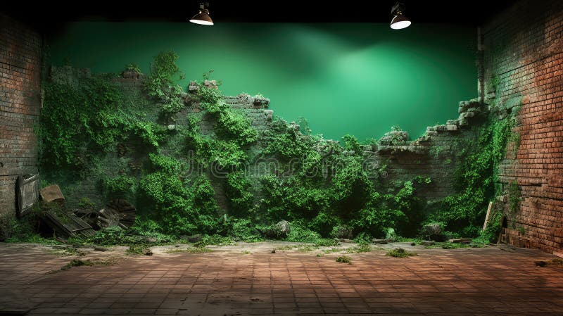 Seamless Brick Wall Green Screen Stock Photo - Image of integration ...