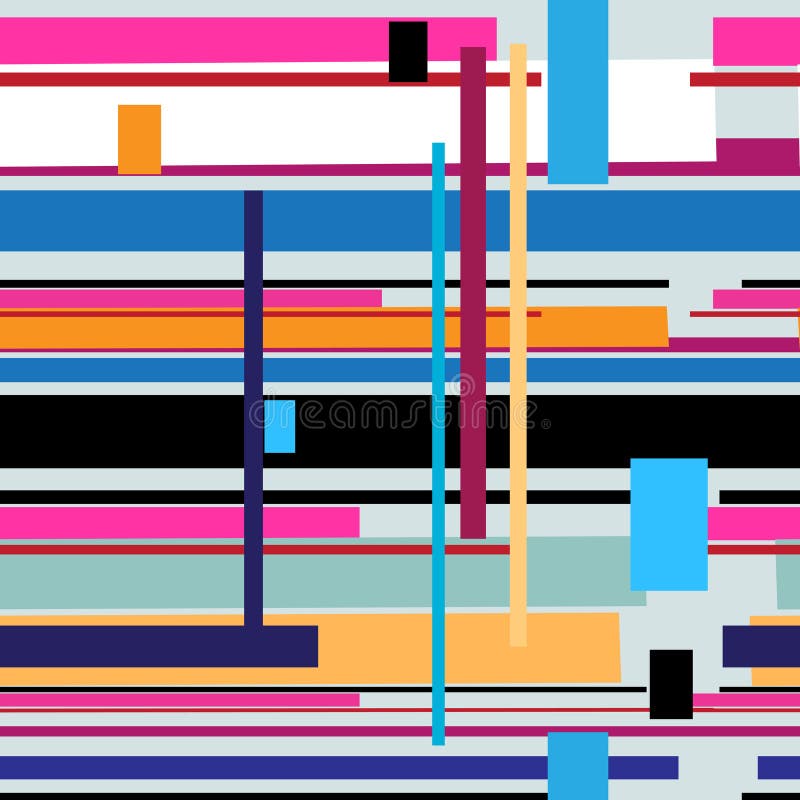 Seamless Bright Abstract Pattern of Geometric Objects Stock ...