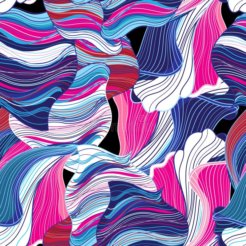 Seamless Bright Abstract Wavy Pattern Stock Vector - Illustration of ...