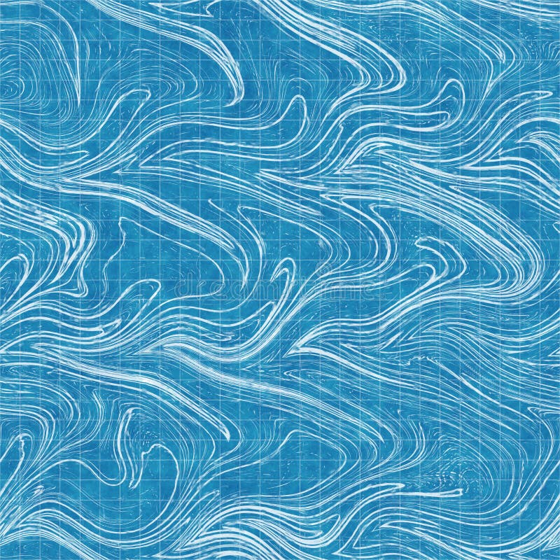 Seamless Bright Blue Blueprint Pattern for Textile and Print Stock ...