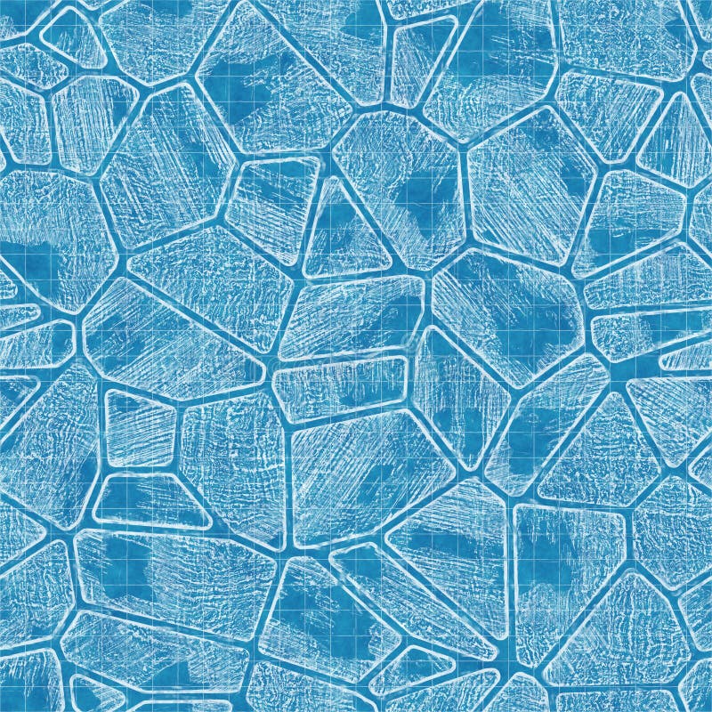 Seamless Bright Blue Blueprint Pattern for Textile and Print Stock ...