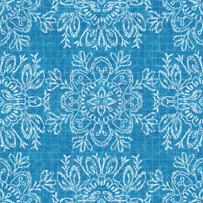 Seamless Bright Blue Blueprint Pattern for Textile and Print Stock ...