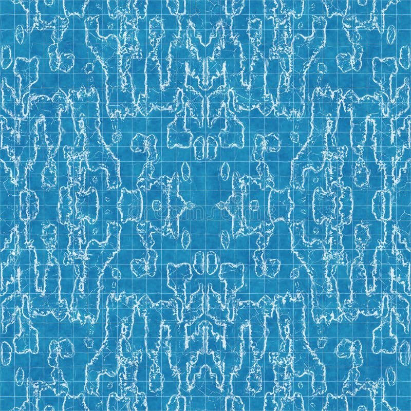 Seamless Bright Blue Blueprint Pattern for Textile and Print Stock ...