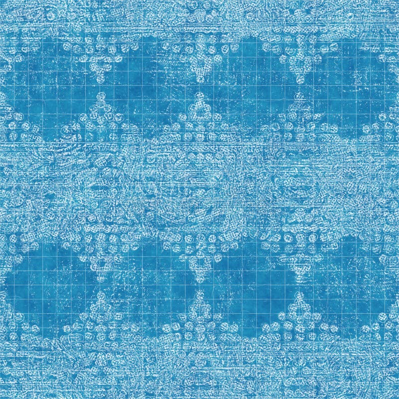 Seamless Bright Blue Blueprint Pattern for Textile and Print Stock ...