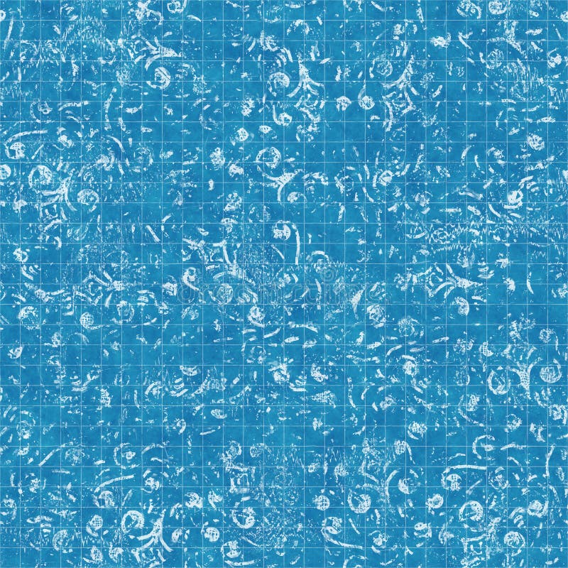 Seamless Bright Blue Blueprint Pattern for Textile and Print Stock ...